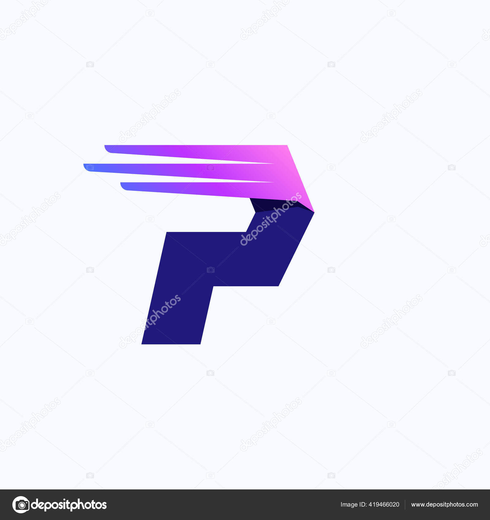 Letter Logo Fast Speed Lines Wings Corporate Branding Identity Design ...