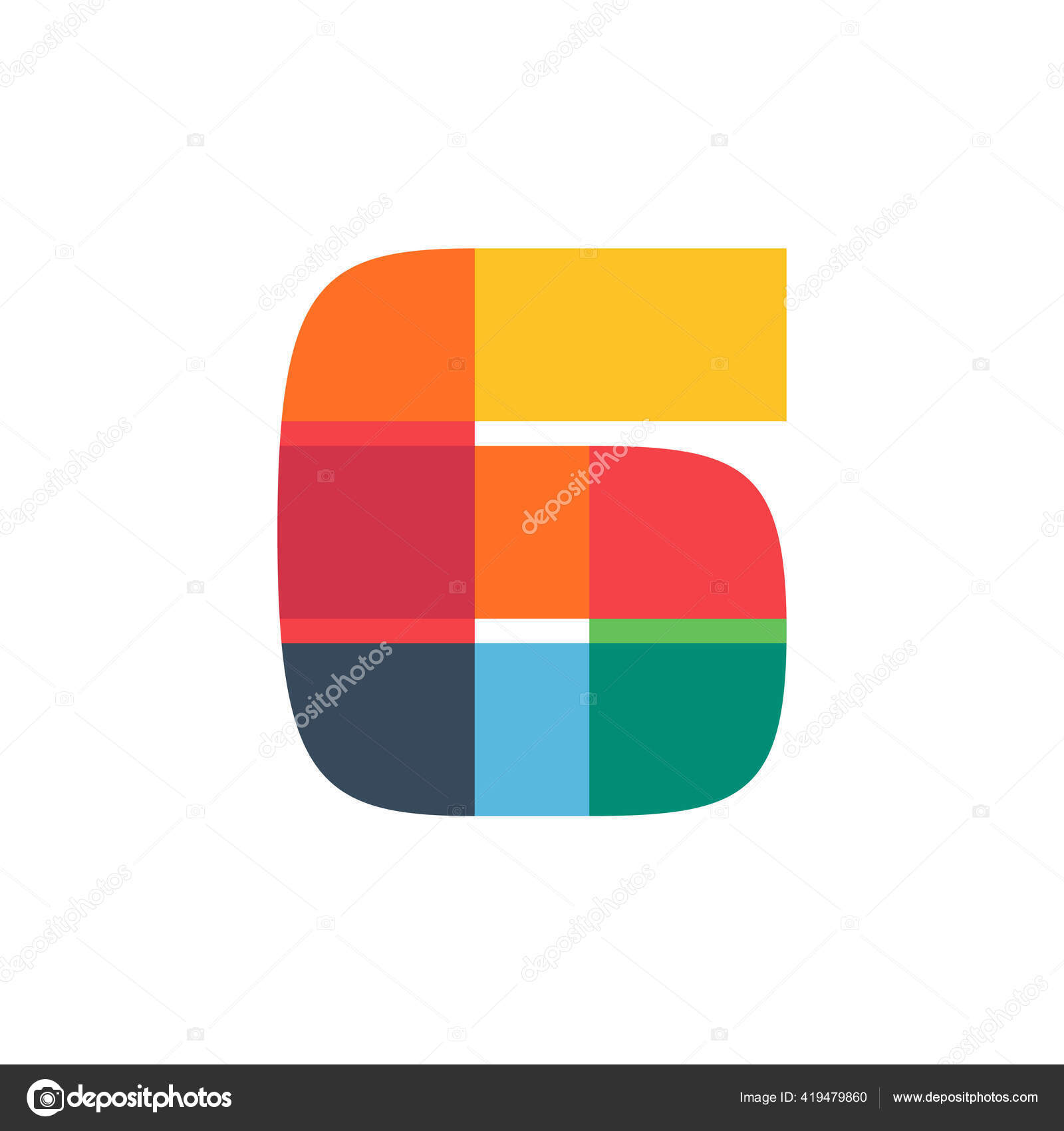 Number Six Logo Colored Brightly Vividly Colors Overlay You Can Stock ...