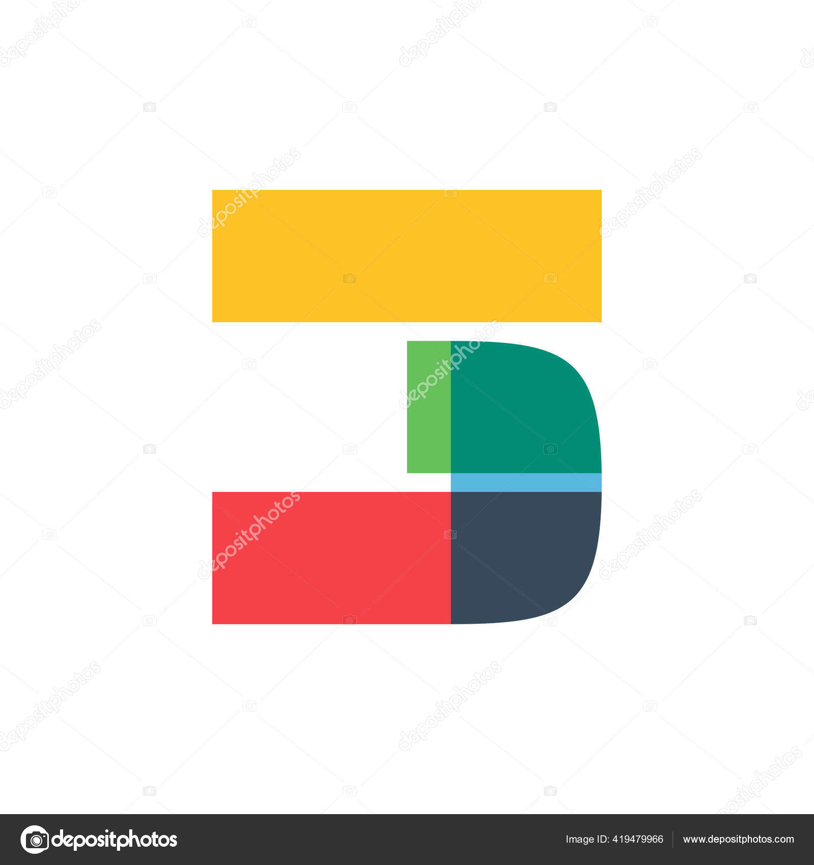 Number Three Logo Colored Brightly Vividly Colors Overlay You Can Stock ...
