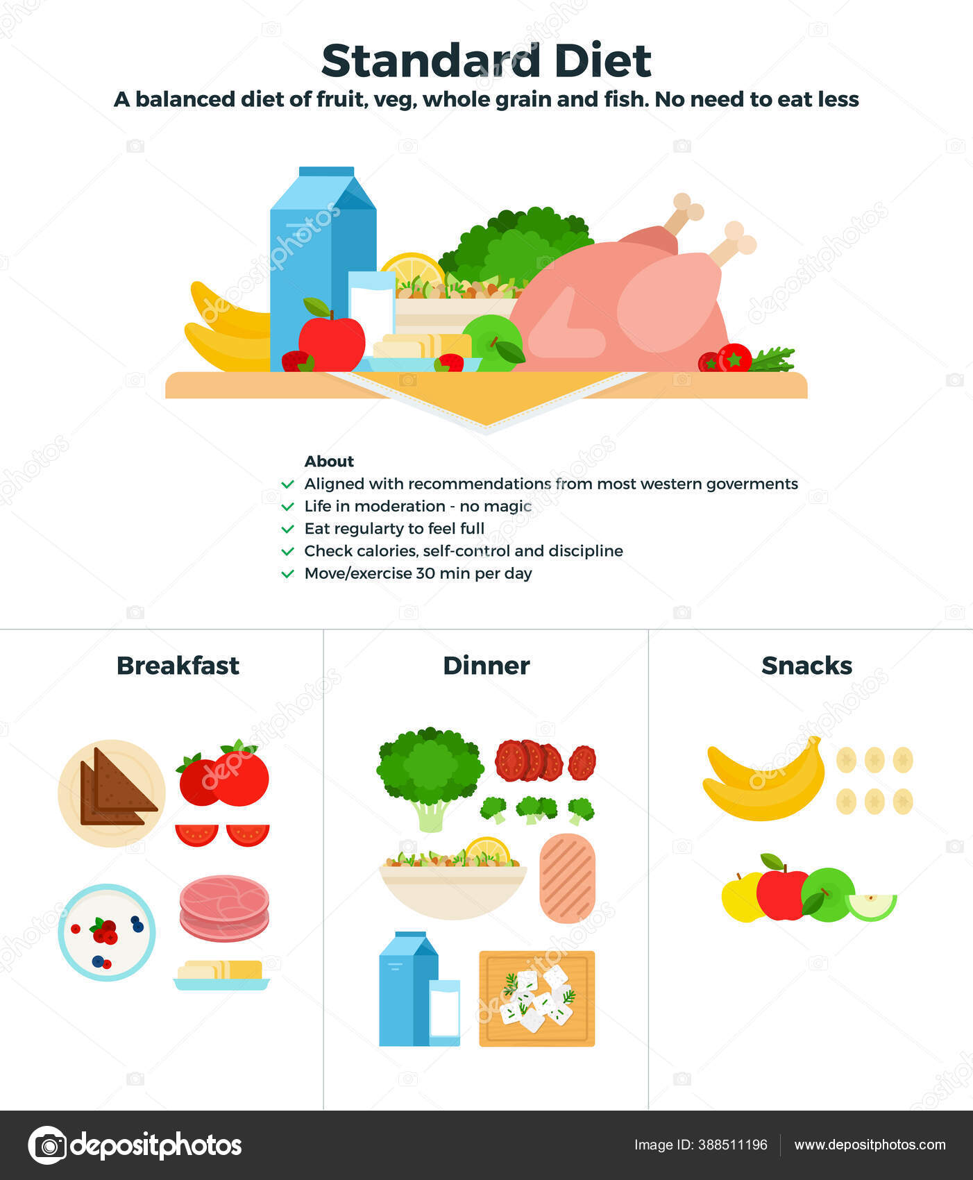 Standard food diet Stock Vector Image by ©mountainbrothers #388511196