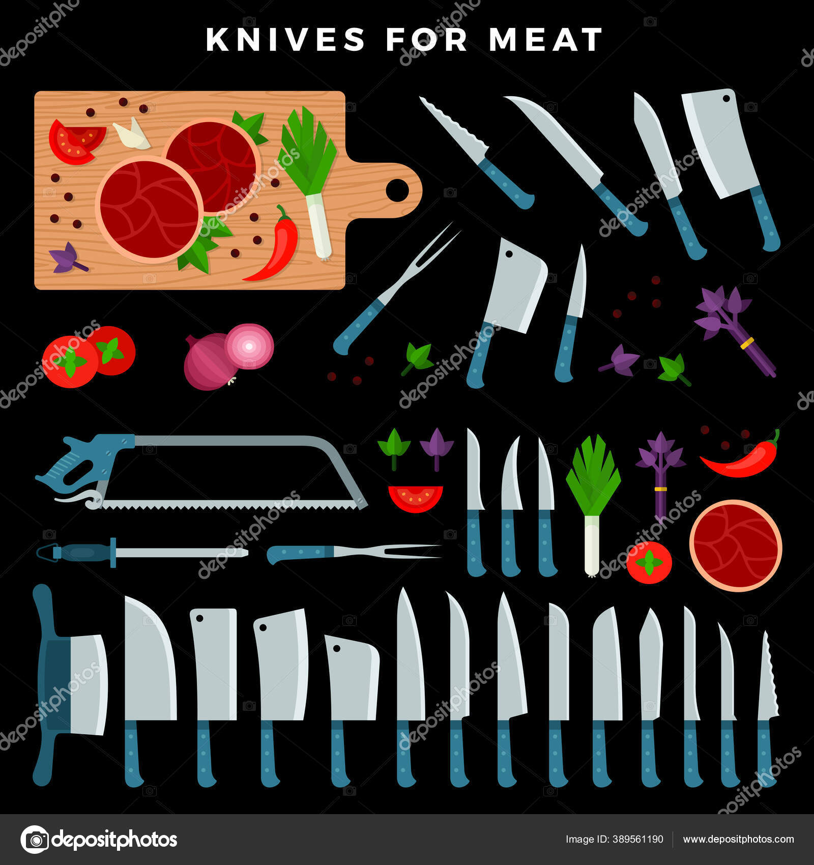 Cooking a beef steak. Lots of different herbs, condiments and ...