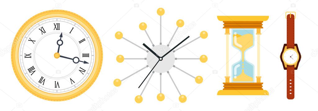 Different types of clocks Vector Art Stock Images | Depositphotos