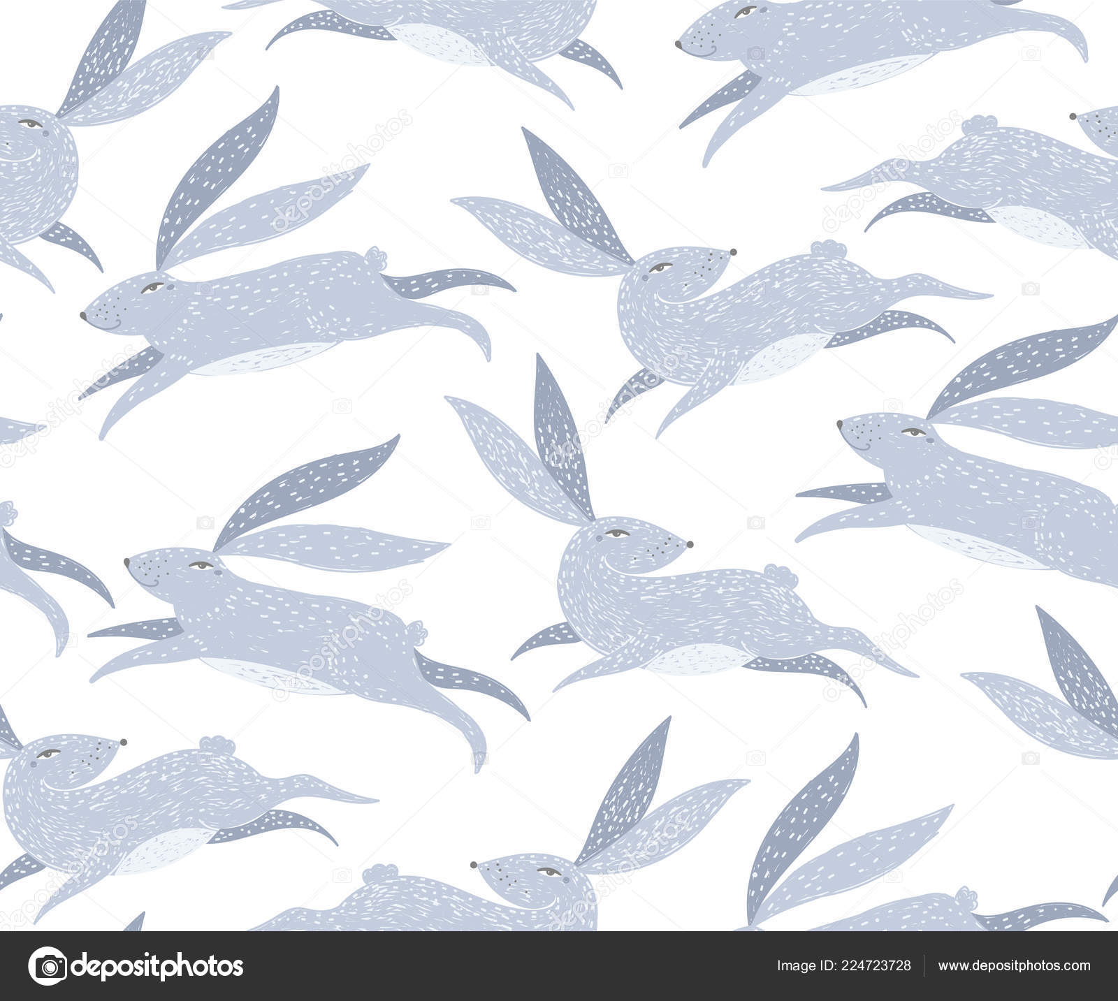 Rabbit Pattern Hare Animal Illustration Vector Seamless Bunny ...
