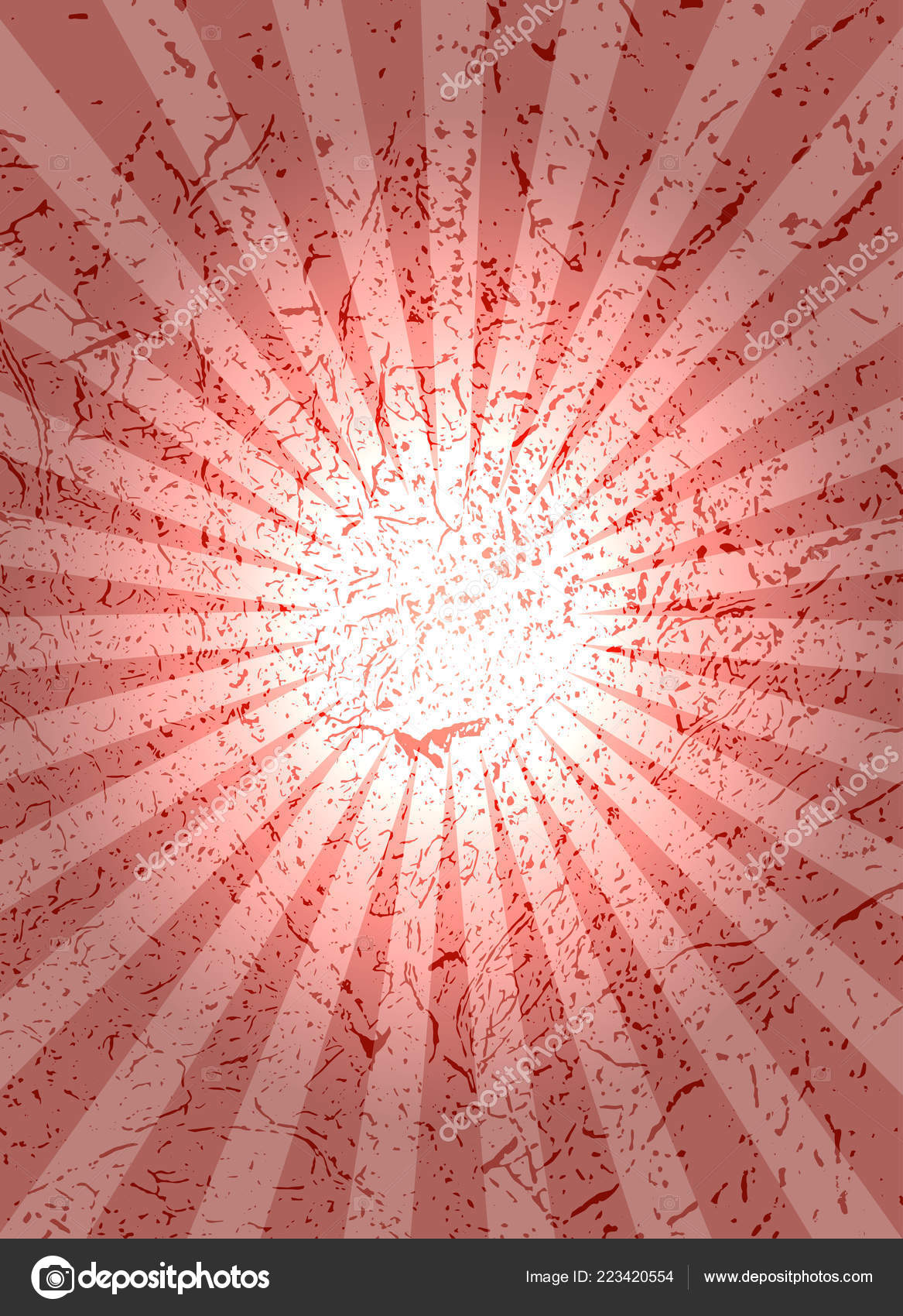 Red background with center rays, grunge texture. Stock Vector Image by ...