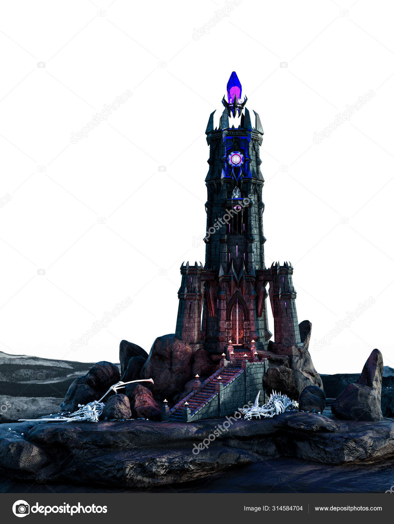 Fantasy Magic Dark Evil Tower Illustration Rendering — Stock Photo ...