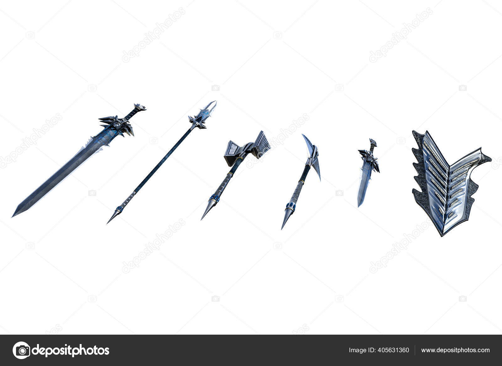 Fantasy Weapons Sword Set Illustration Rendering — Stock Photo © Seeker ...