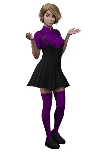 Urban Fantasy Goth Academy Poc Teen Rendering Illustration Stock Photo ...