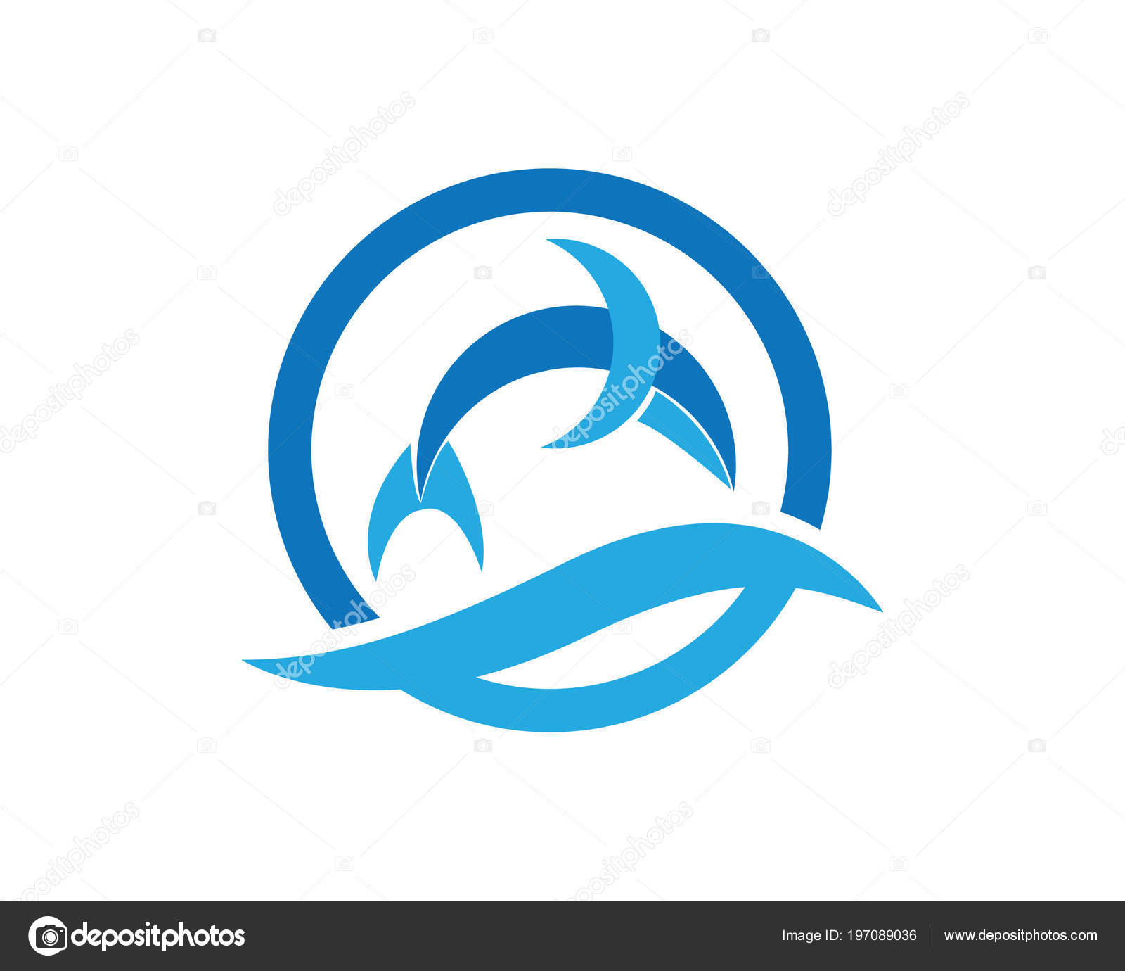 Dolpin Jump Water Logo Symbols Stock Vector by ©Hatigraphic 197089036