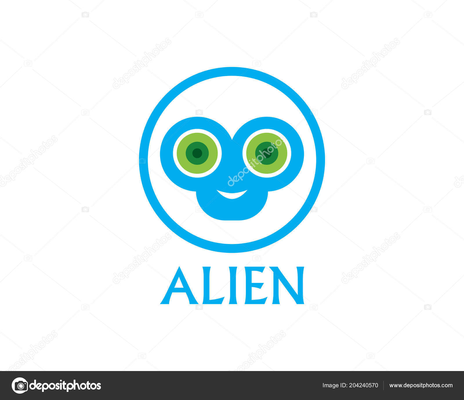 Alien Face Icon Vector Logo Symbols Template Stock Vector Image by ...