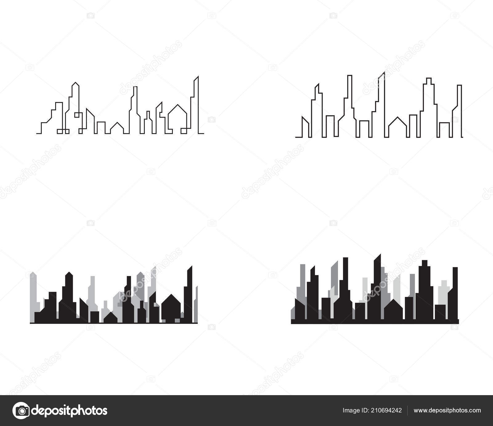 Modern City Silhouette Vector Illustration Flat Designs Stock Vector by ©Hatigraphic 210694242