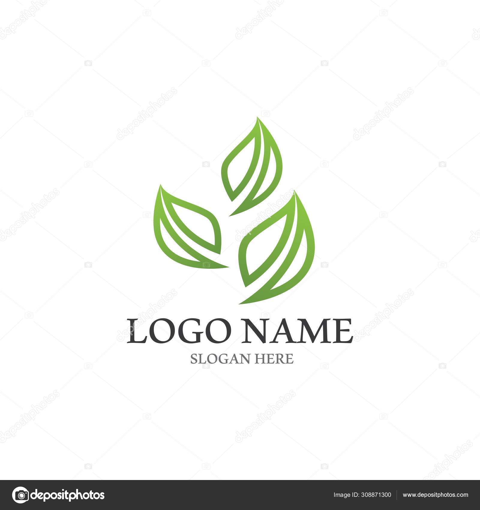 Logos de la ecología verde de la hoja del árbol Vector de stock por ...