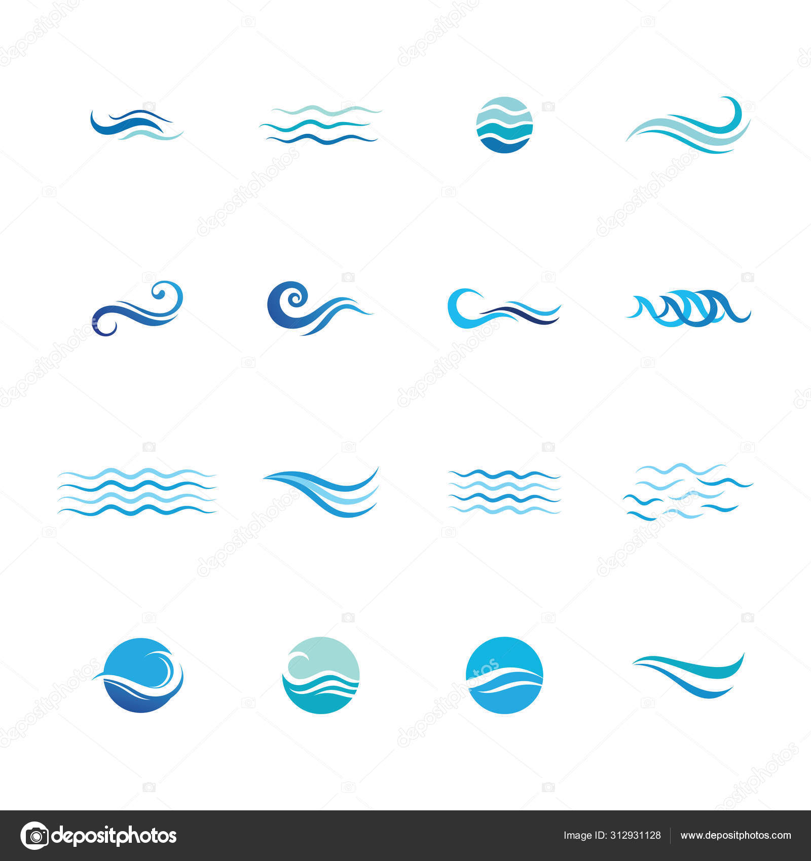 Water Wave Icon White