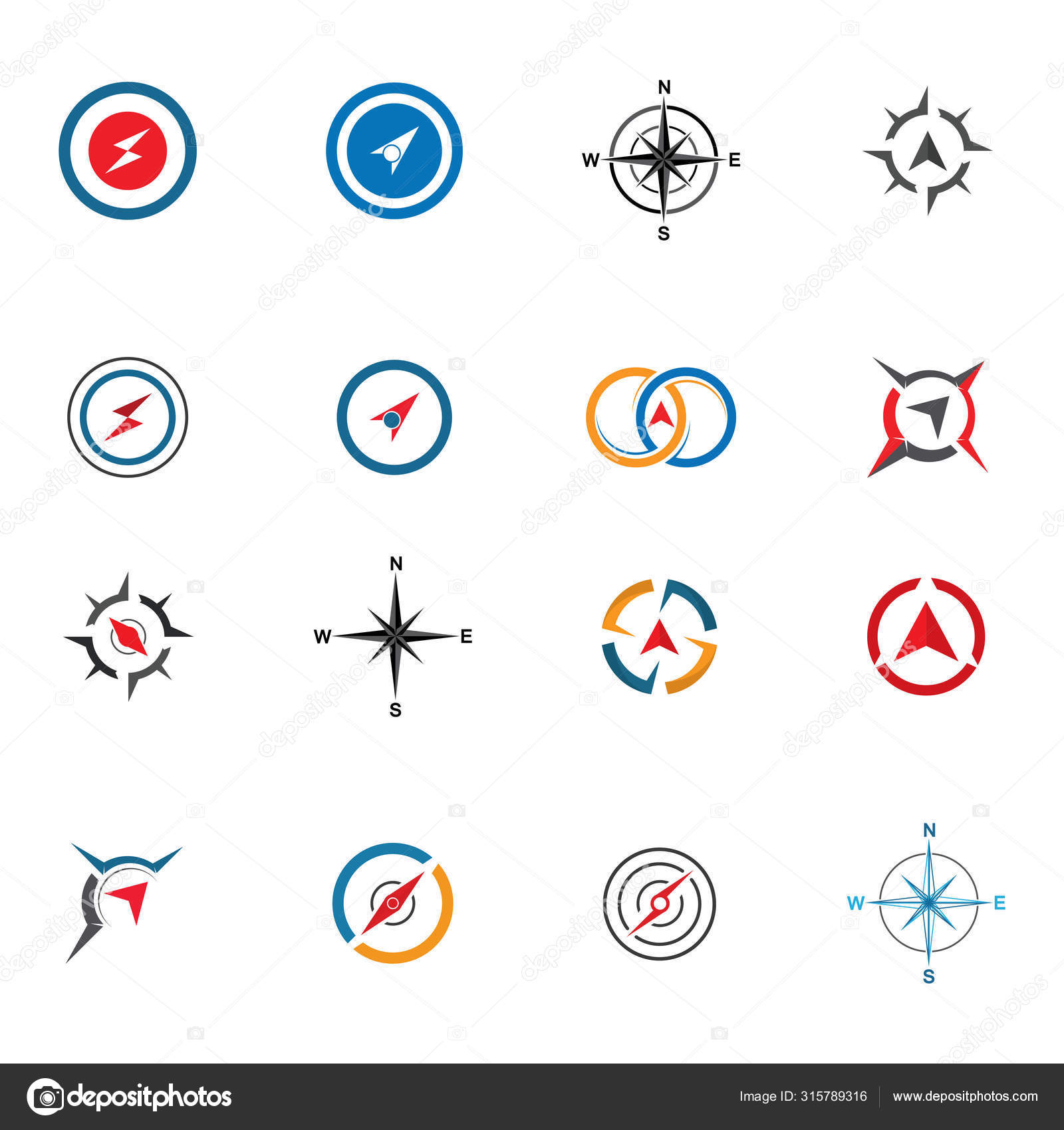 Compass logo signs and symbols Stock Vector by ©Hatigraphic 315789316