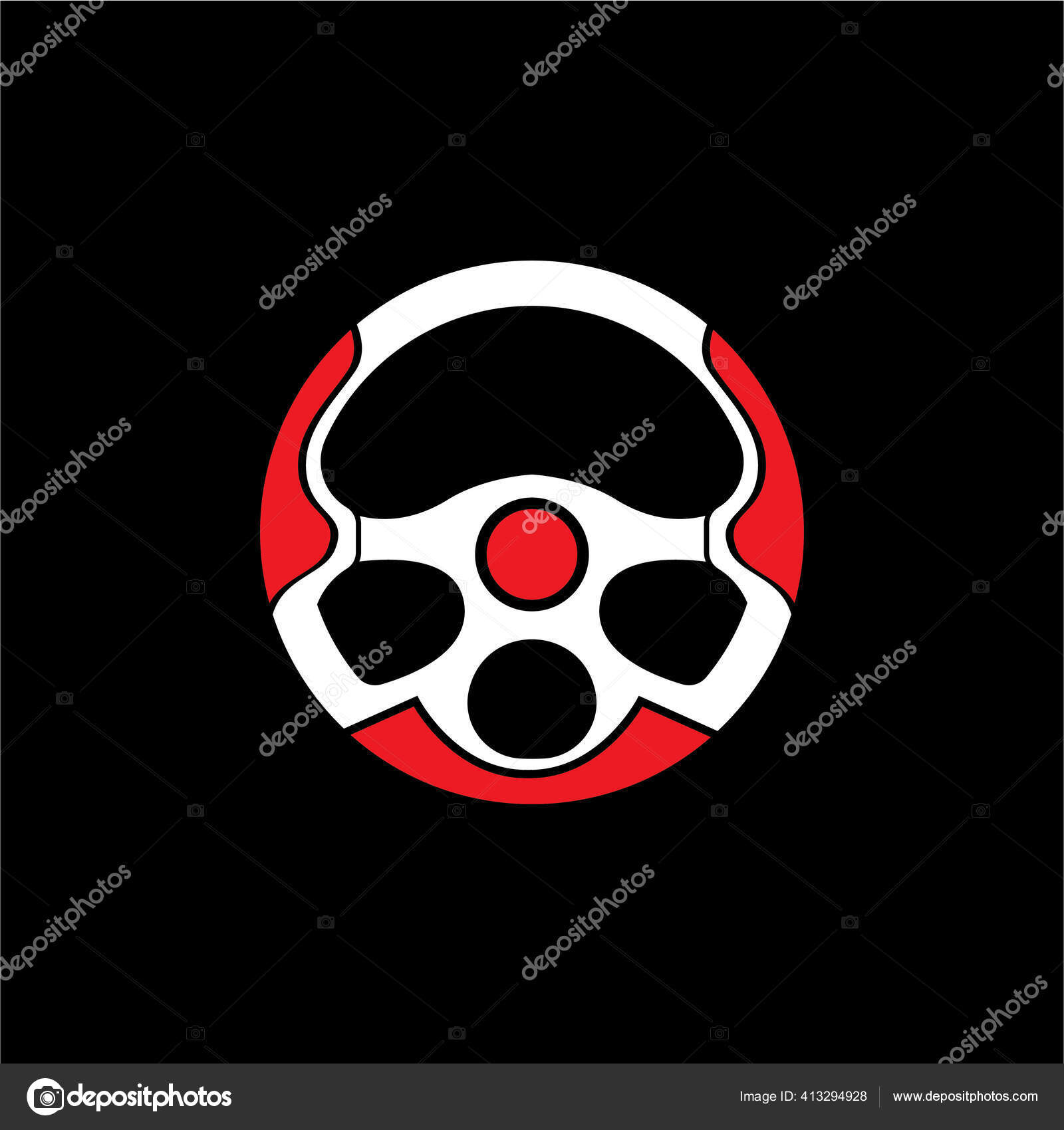 Steering Wheel Vector Image Logo Stock Vector by ©Hatigraphic 413294928