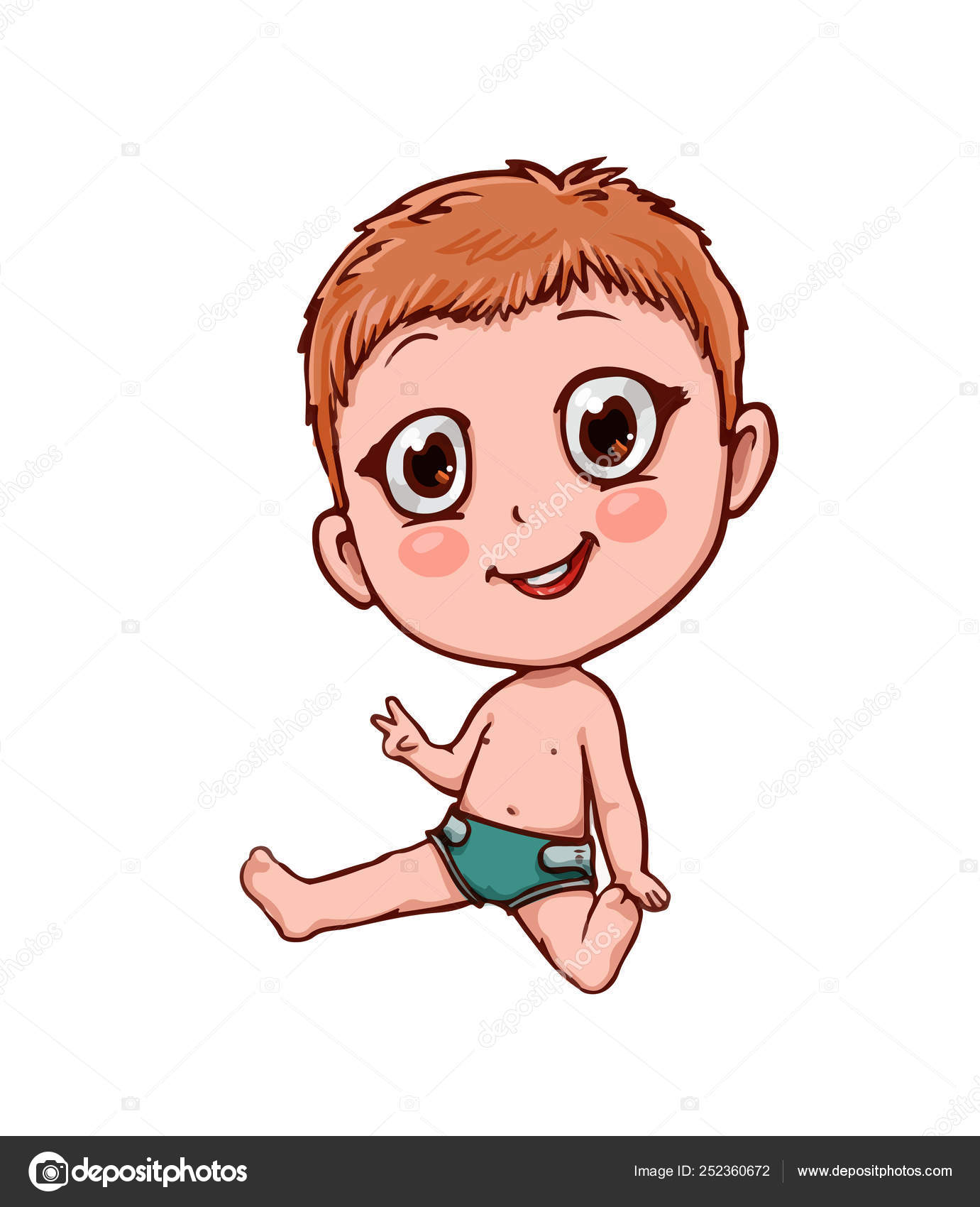 Anime Chibi Boy Sitting