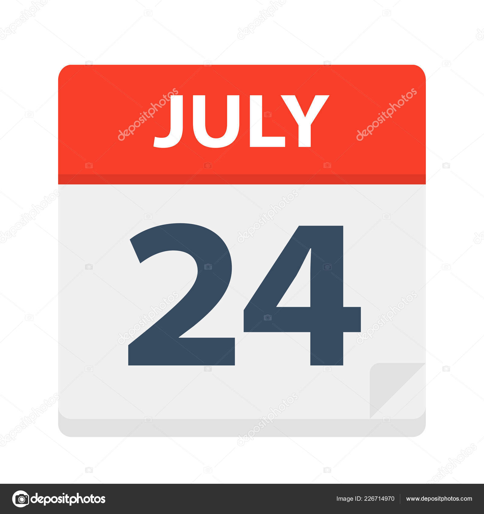 Julio Icono Del Calendario Ilustración Vectorial Vector de stock por ©dikobrazik 226714970