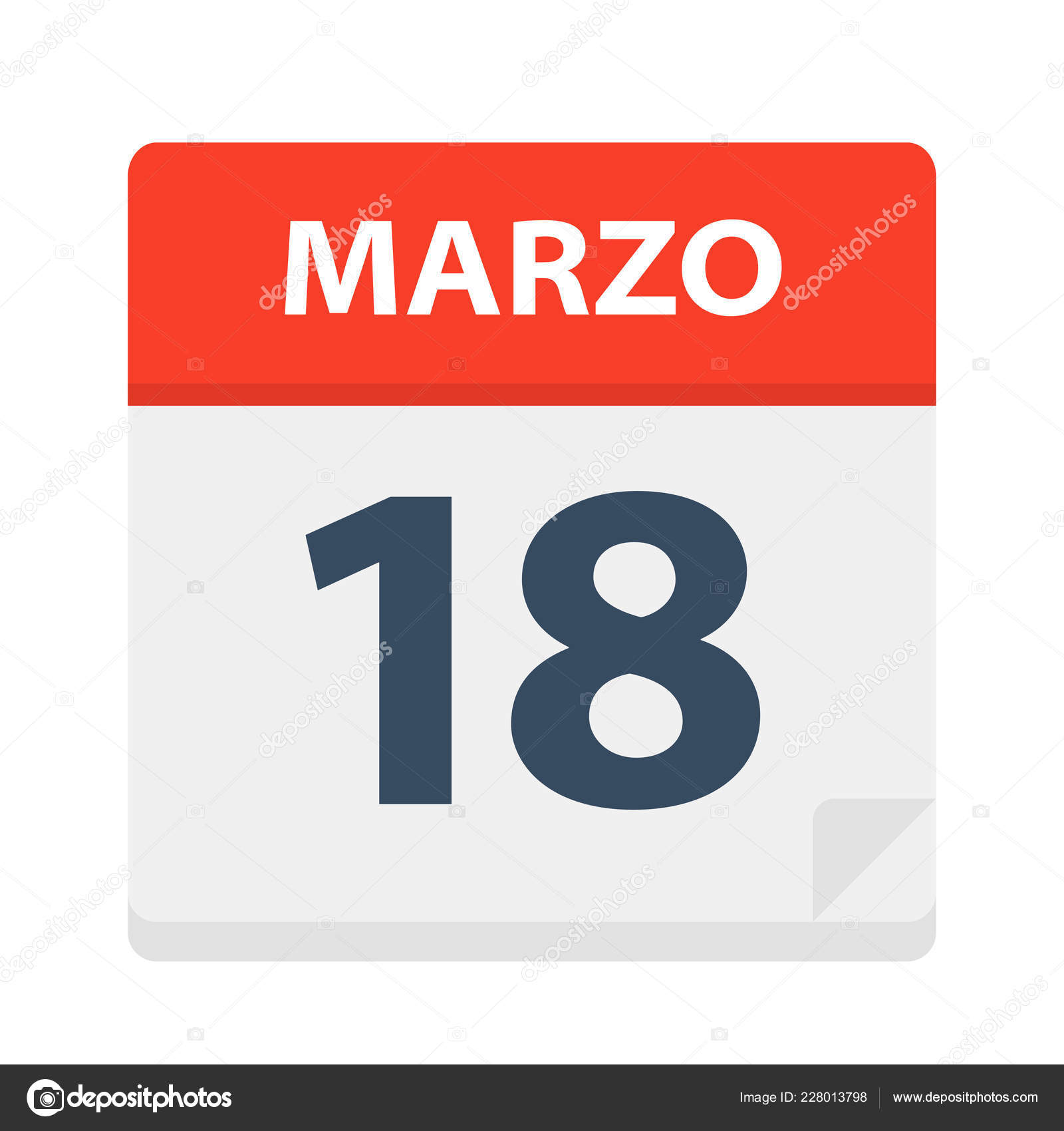Marzo Calendar Icon March Vector Illustration Stock Vector by ...