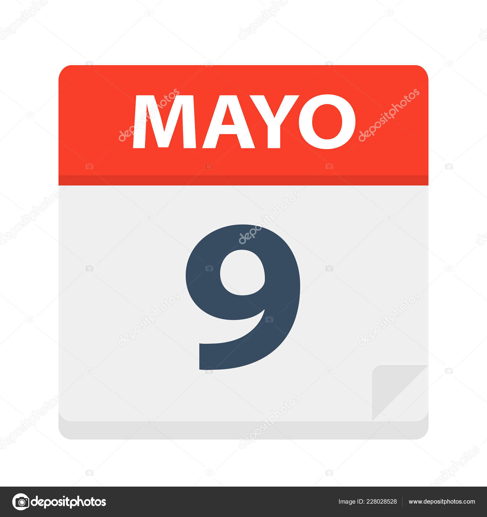 Mayo Icono Del Calendario Mayo Ilustración Vectorial Vector de stock ...