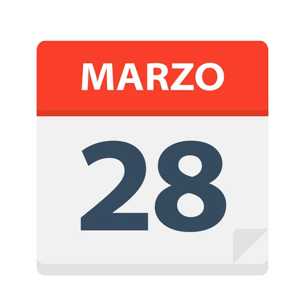 Marzo Calendario Icono Marzo Ilustración Vectorial Vector de stock ...