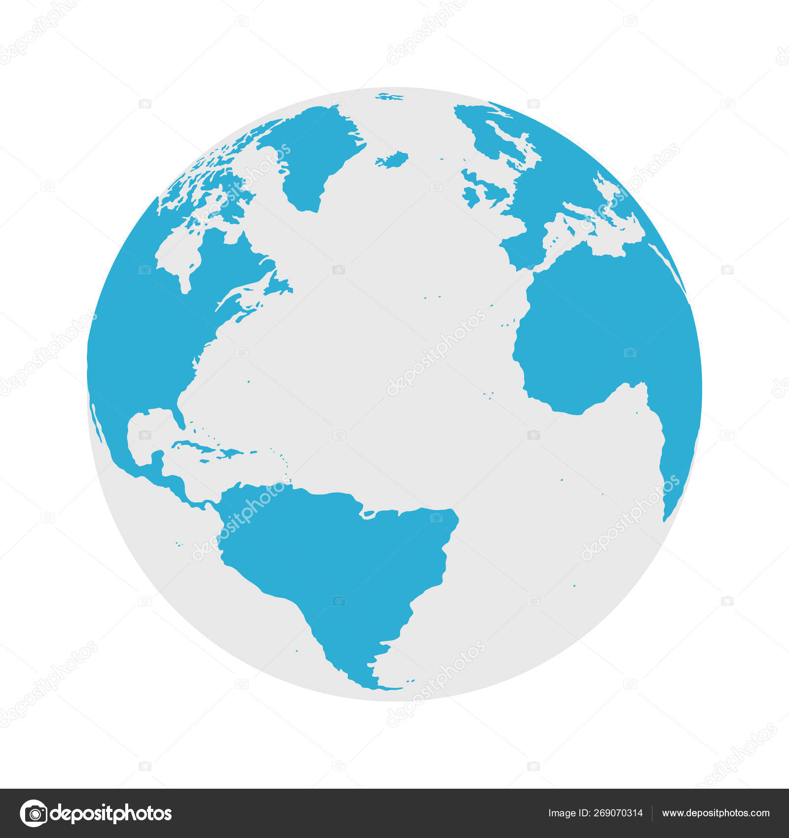 Earth Map Flat Vector