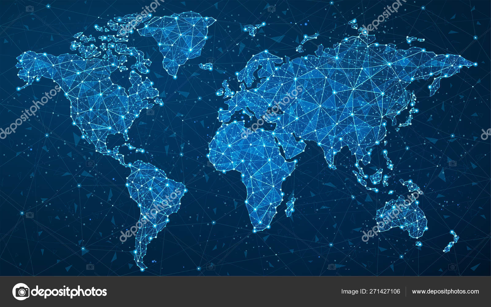 World Map Plexus - Global Technology and Business Connection Stock ...
