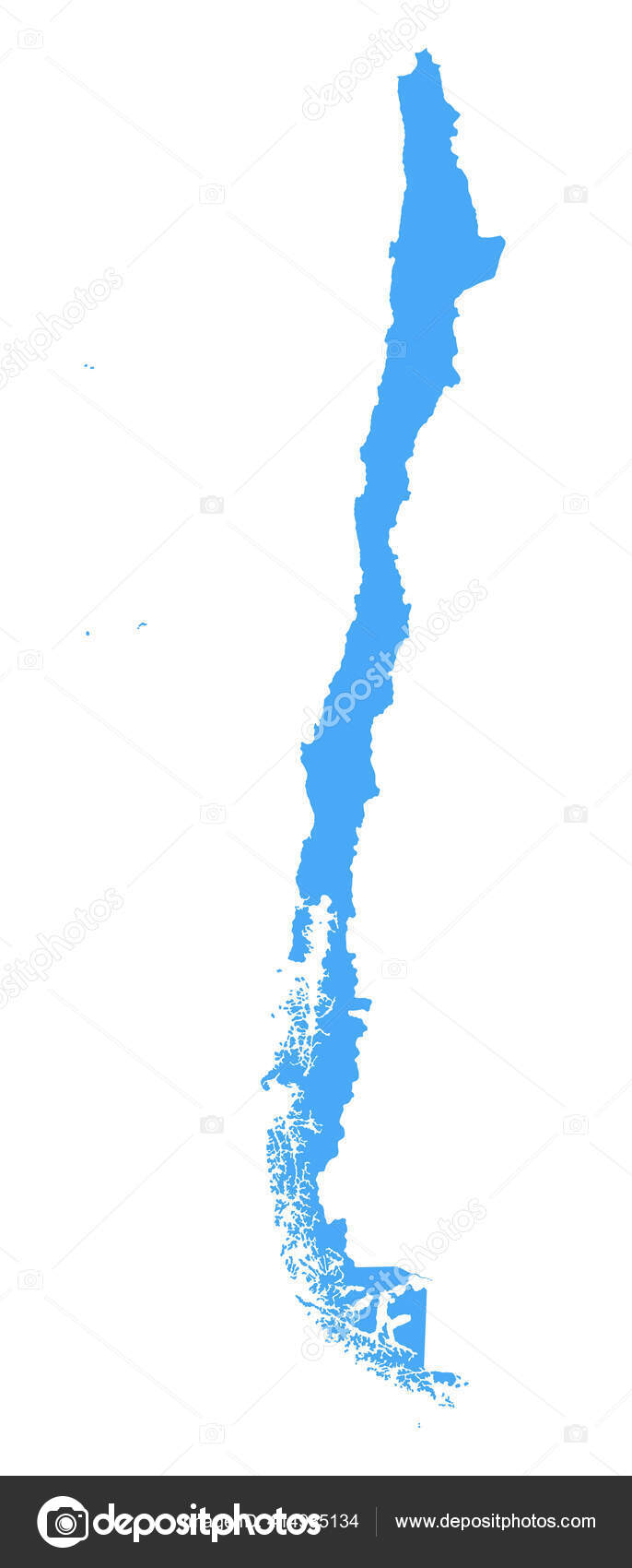 Mapa Chile Vector Solid Contour Ilustración Vector de stock #414935134 ...