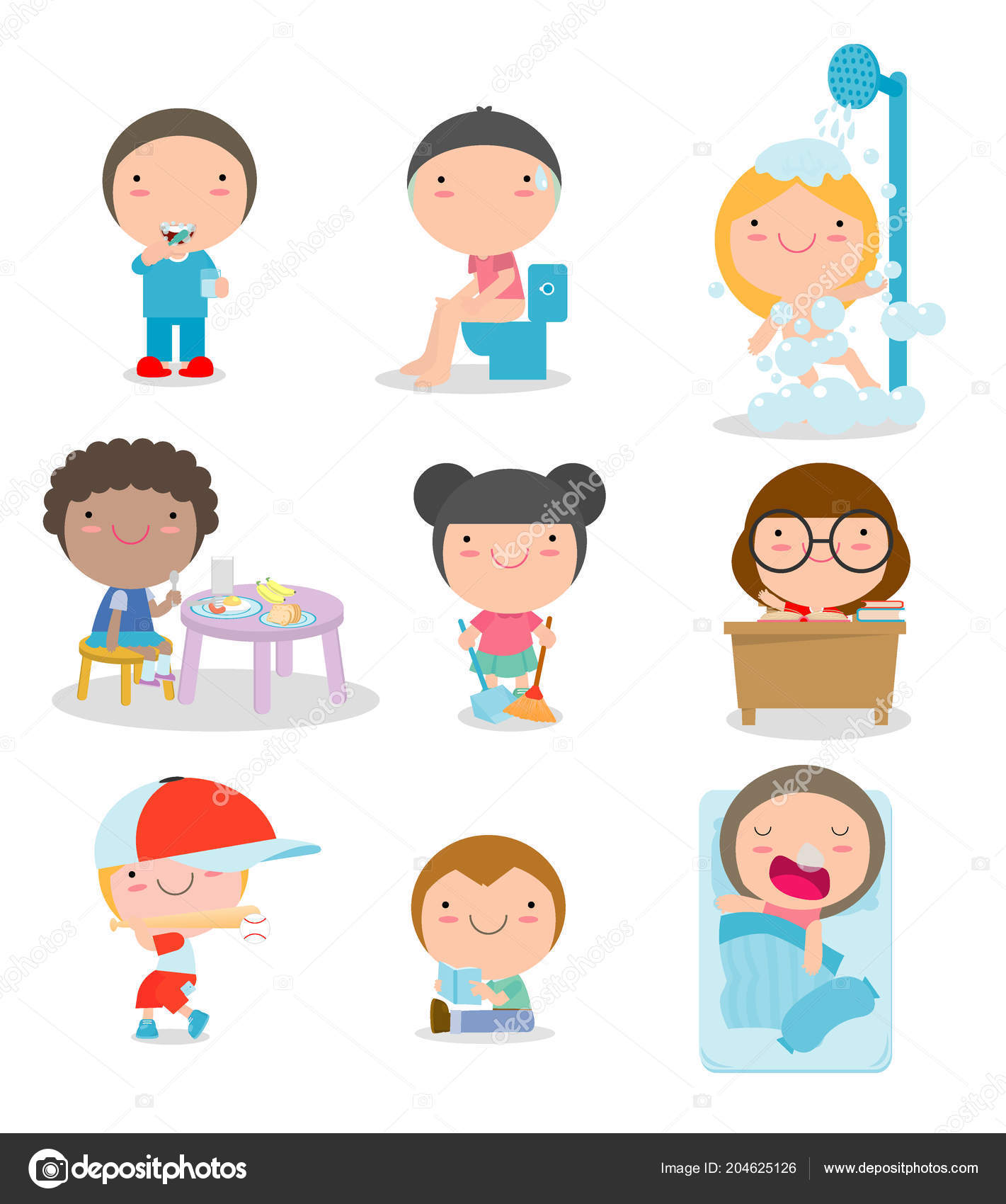 Imagenes De Rutinas Diarias Para Niños