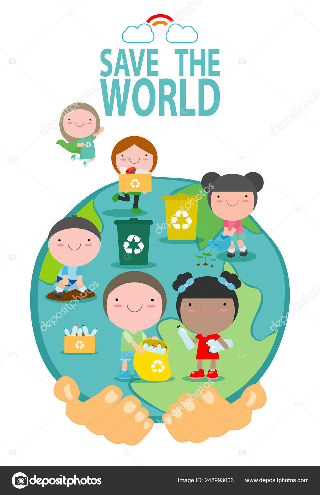 Reciclaje De Dibujos Animados De La Tierra