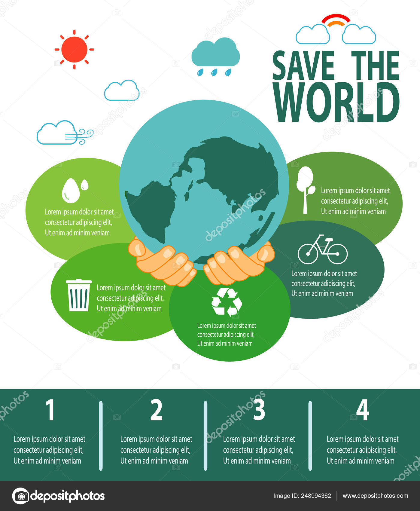 World Infographic Planet Earth Day Recycling Eco Friendly Ecology ...
