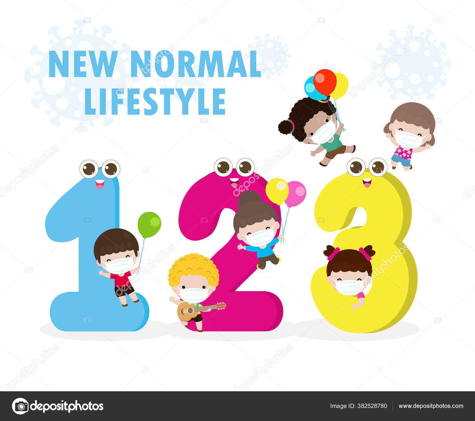 Regreso Escuela Para Nuevo Concepto Estilo Vida Normal 123 Números ...