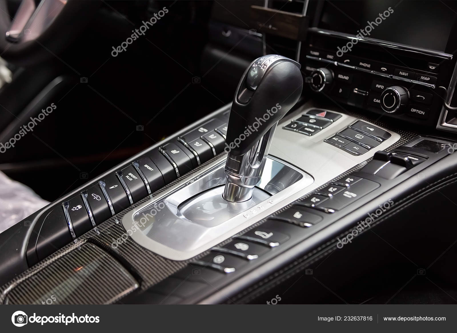 Carbon Panel Gearbox Aluminum Button Panel Chrome Interior Luxury ...