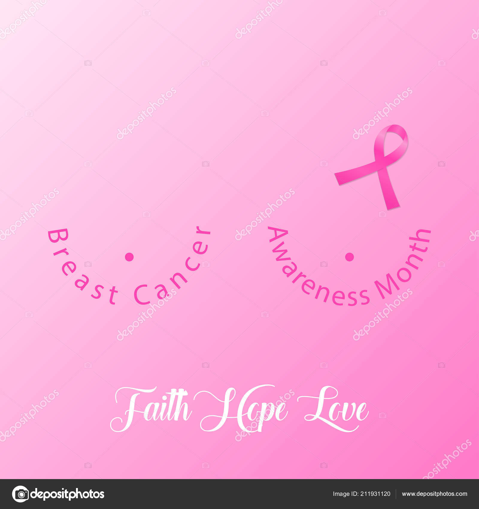 Breast cancer background with pink ribbon. Beast cancer awareness month ...