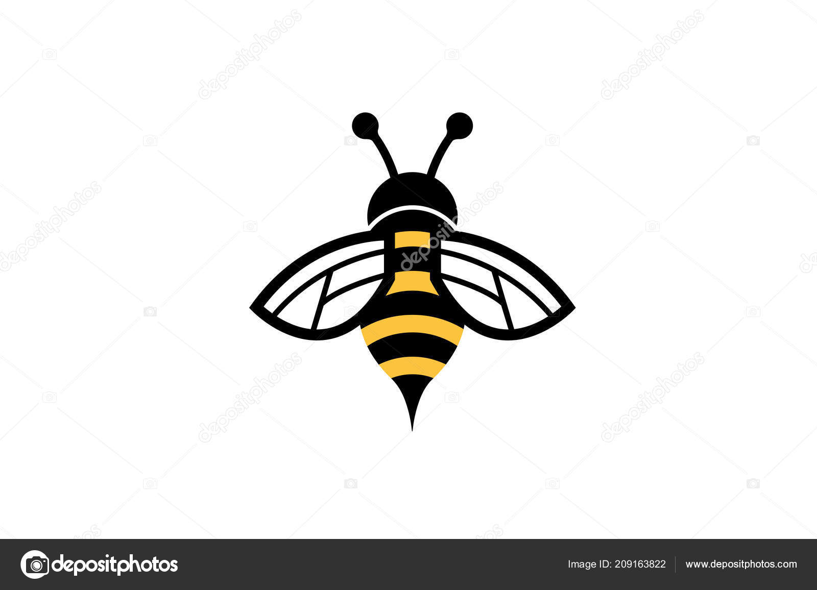 Creative Geometric Bee Logo Symbol Vector Design Illustration Stock ...