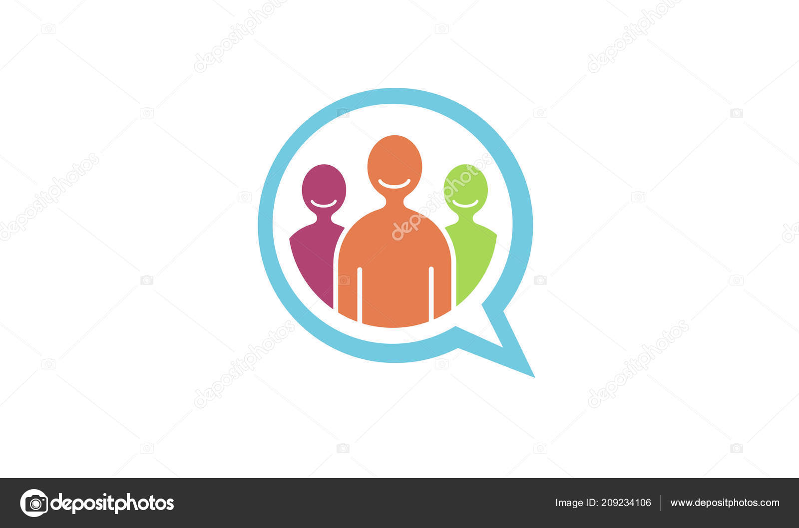 Team Talk People Chat Bubble Logo Design Illustration Stock Vector ...