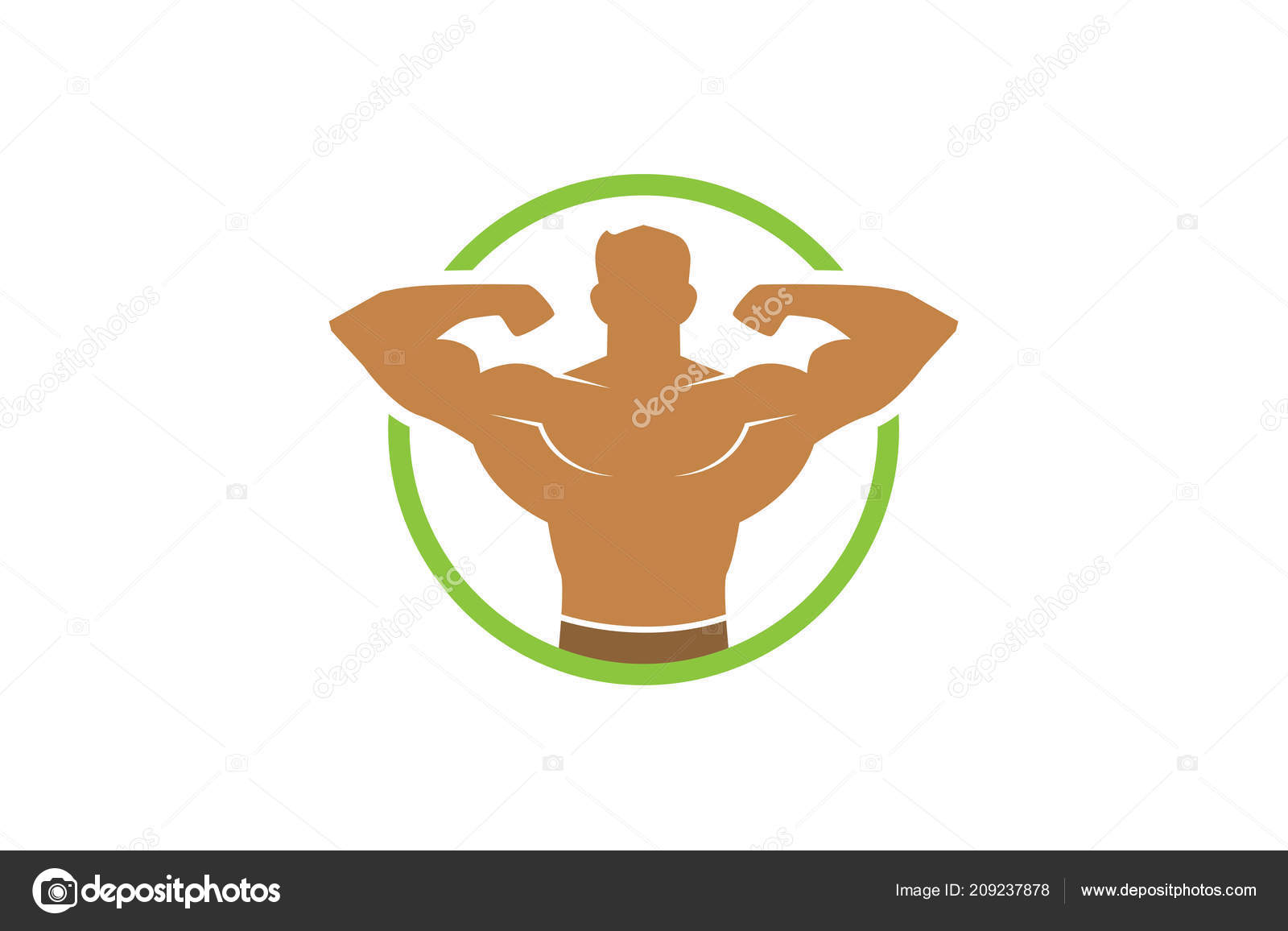 Creative Bodybuilder Silhouette Circle Logo Vector Symbol Design ...