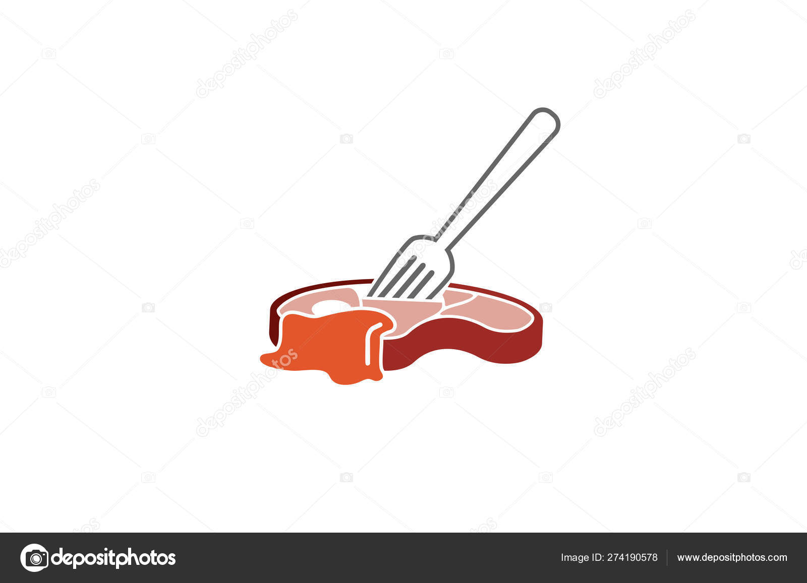 Creative Meat Flesh Fork Logo Design Symbol Vector Illustration Stock ...