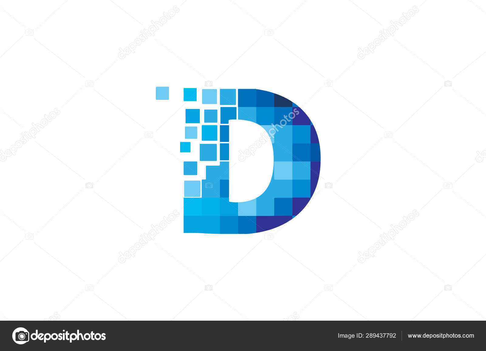 Creative Blue Letter Pixel Logo Design Symbol Vector Illustration Stock ...