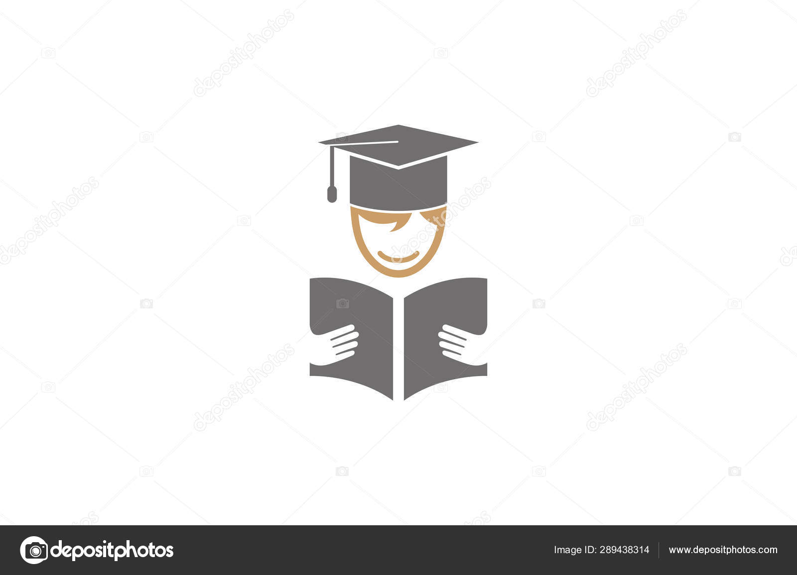 Creative Student Open Book Logo Design Vector Symbol Illustration Stock ...