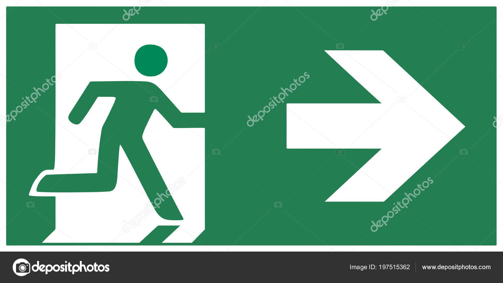 Signe Sortie D'urgence Droite Illustration Vectorielle Sortie D'urgence ...