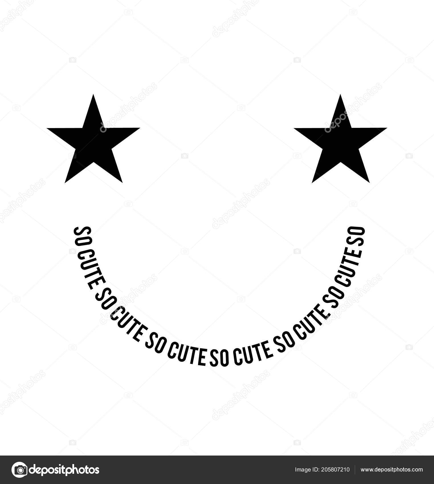 Smiley Face Created Stars Cute Text Fashionable Print Shirt Any Stock ...