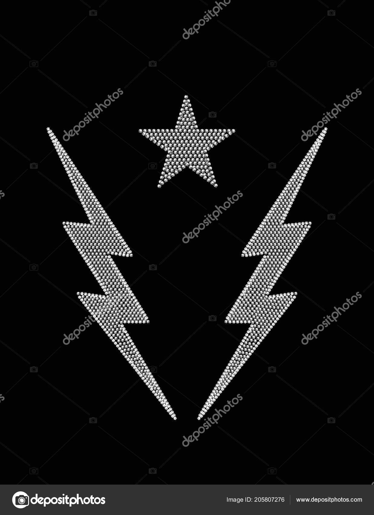 Flash Icons Star Bold Print Grey Color Any Kind Use Stock Vector by ...