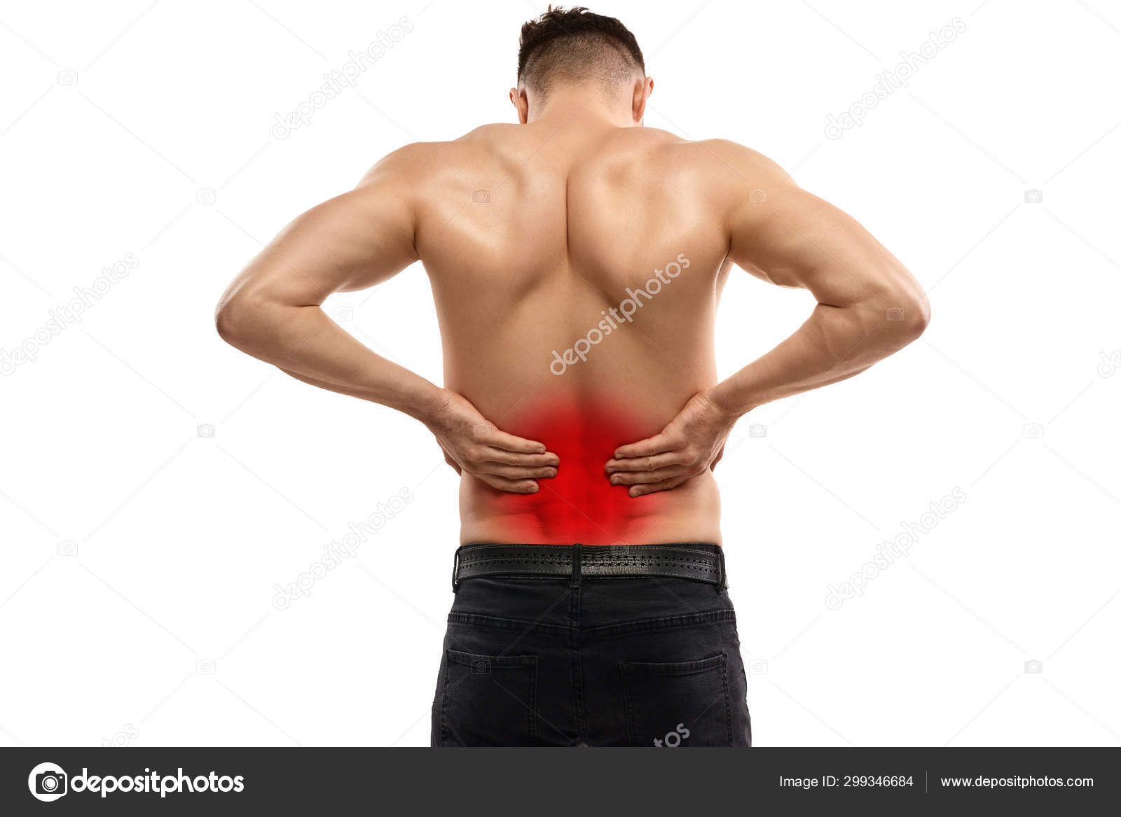 Muscular athlete suffering from backache Stock Photo by ©kegfire 299346684