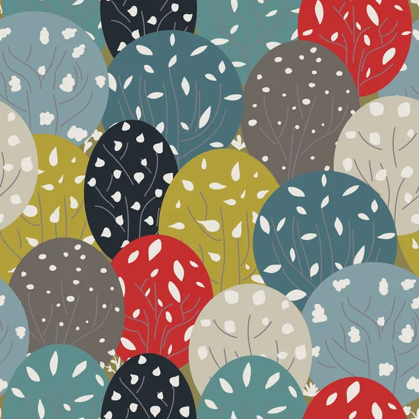 Seamless background with stylized trees. Forest bright pattern Stock ...