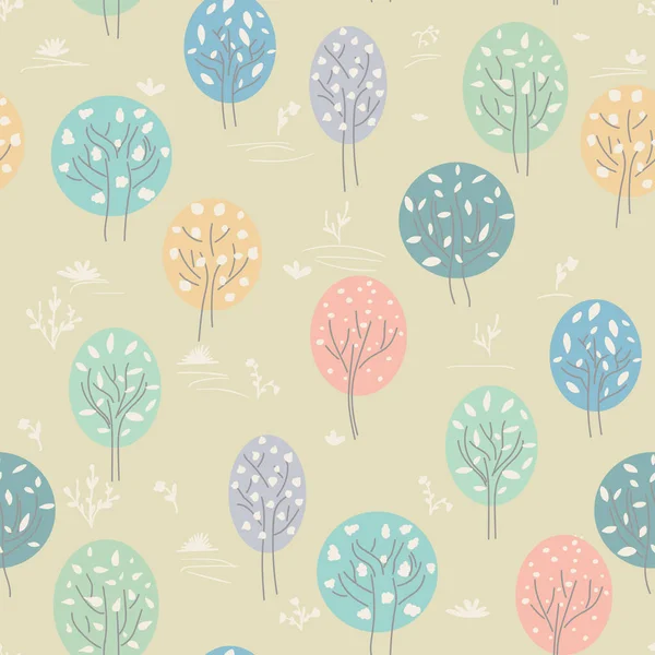 Seamless background with stylized trees. Forest bright pattern Stock ...