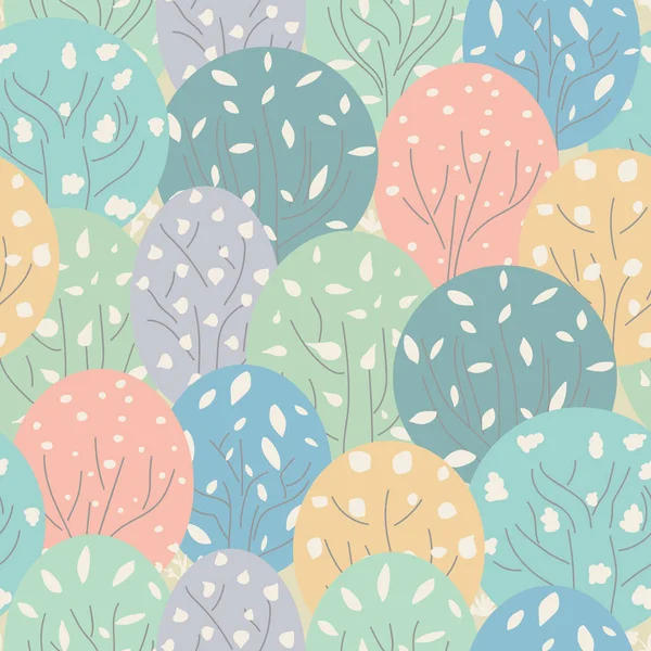 Seamless background with stylized trees. Forest bright pattern Stock ...