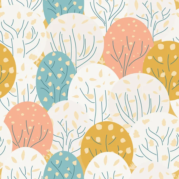 Seamless background with stylized trees. Forest bright pattern Stock ...