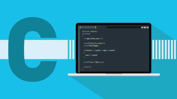 Sharp Programming Language Certificate Laptop Code Script Screen Vector Illustration Stock ...