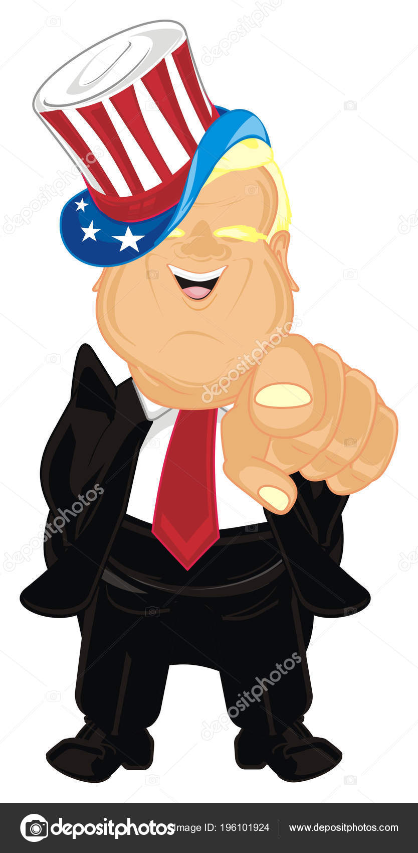 Smiling Boss Black Suit Hat Stand Show Gesture Stock Illustration by ...