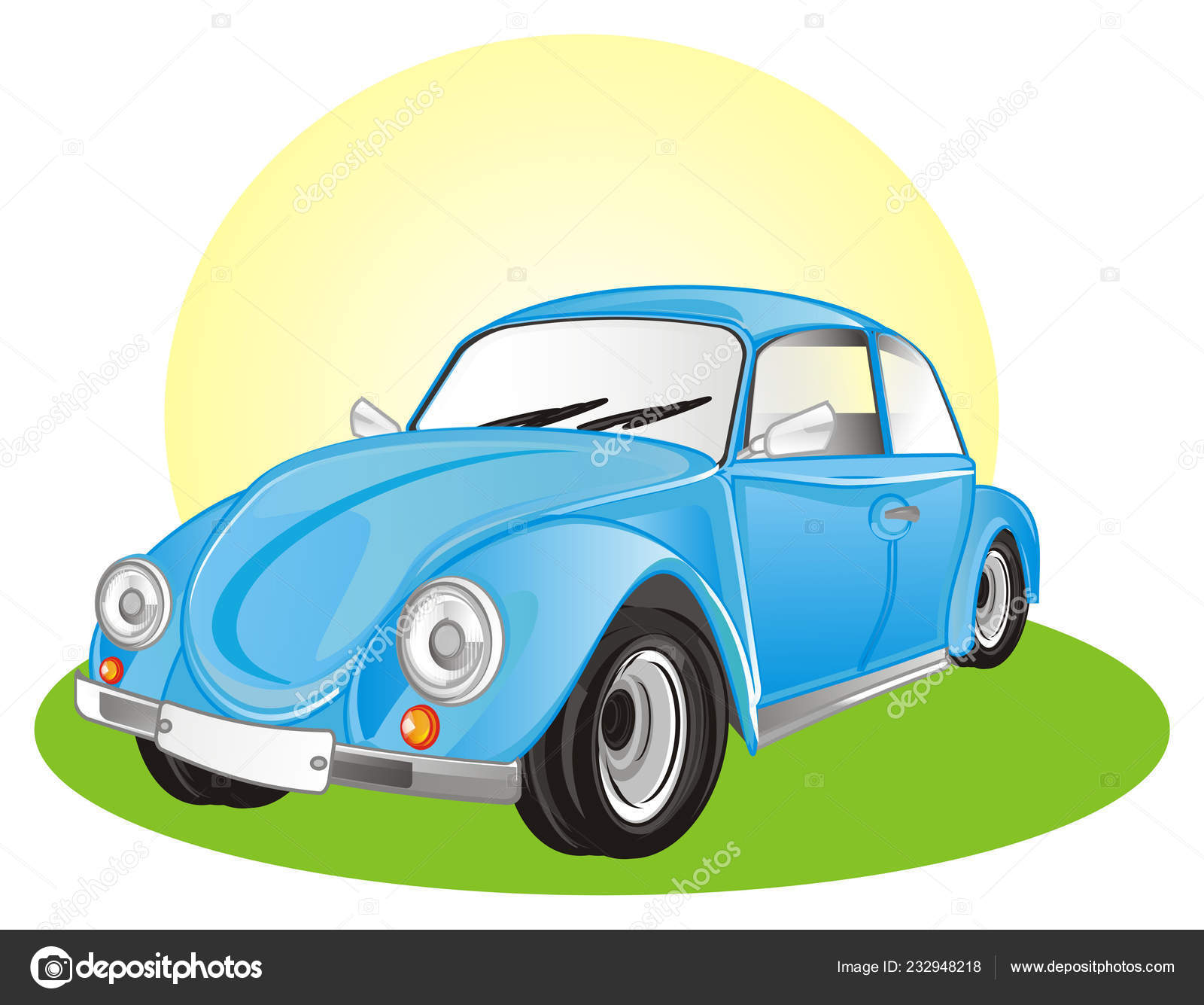 Blue Bug Car Colored Nature Stock Illustration by ©tatty77tatty #232948218