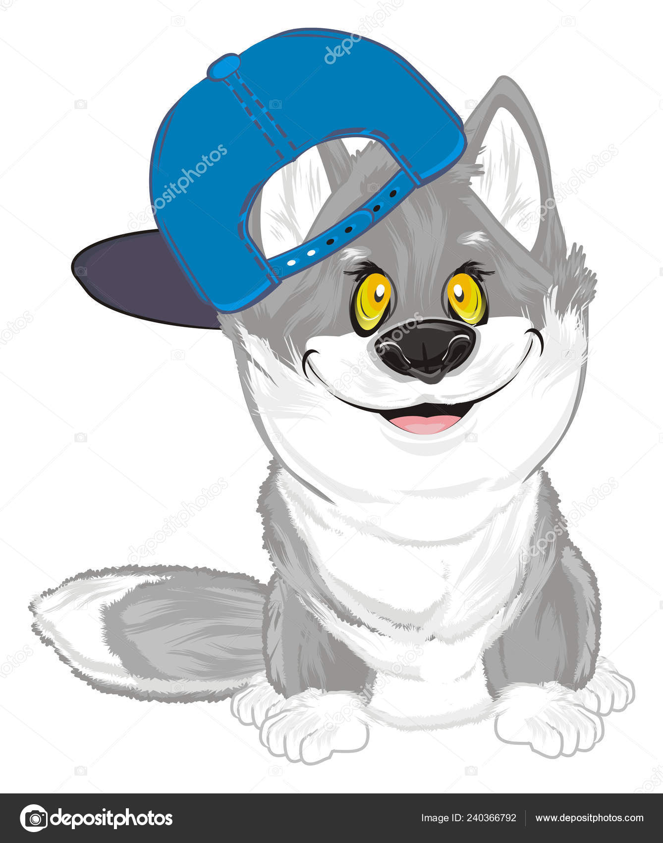 Trendy Little Gray Wolf Boy Stock Illustration by ©tatty77tatty #240366792